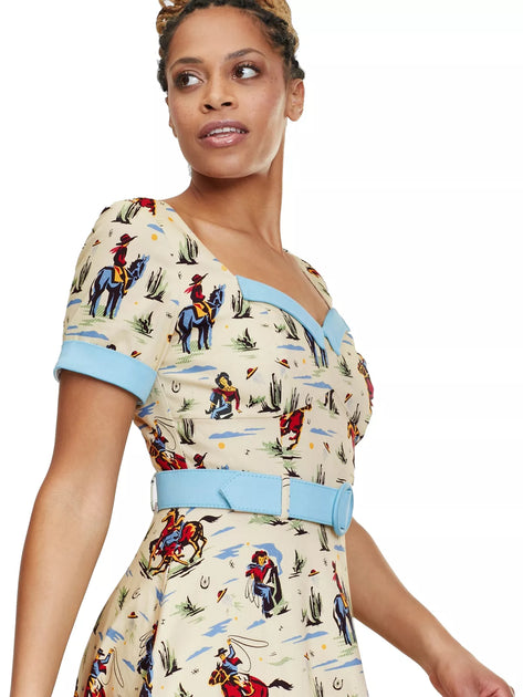 Collectif Roberta Rodeo Dancer Swing Dress – Cherry Red Vintage