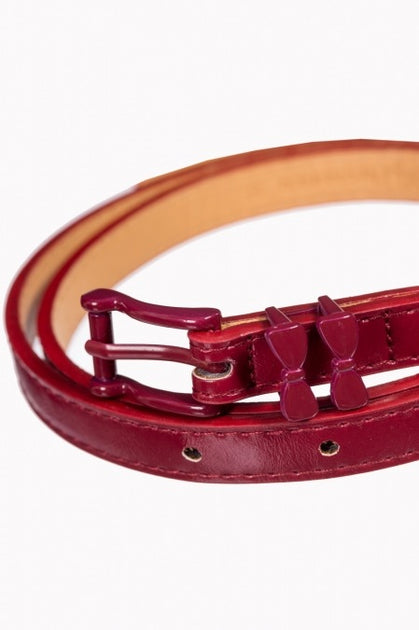 Banned Retro Red Come Back Slim Belt – Cherry Red Vintage