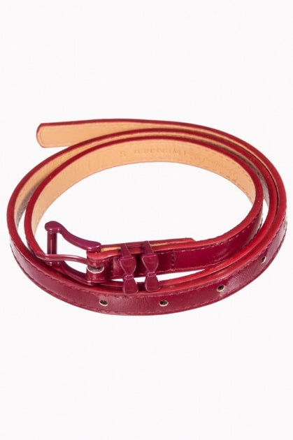 Banned Retro Red Come Back Slim Belt – Cherry Red Vintage
